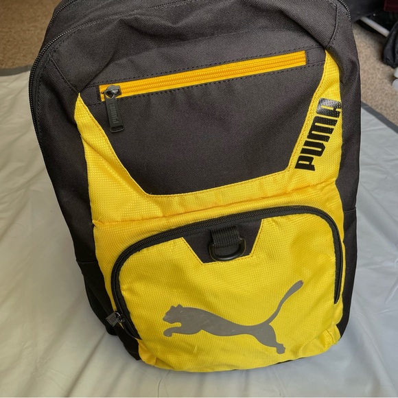 Puma | Bags | Puma Black And Yellow Sporty Backpack | Poshmark